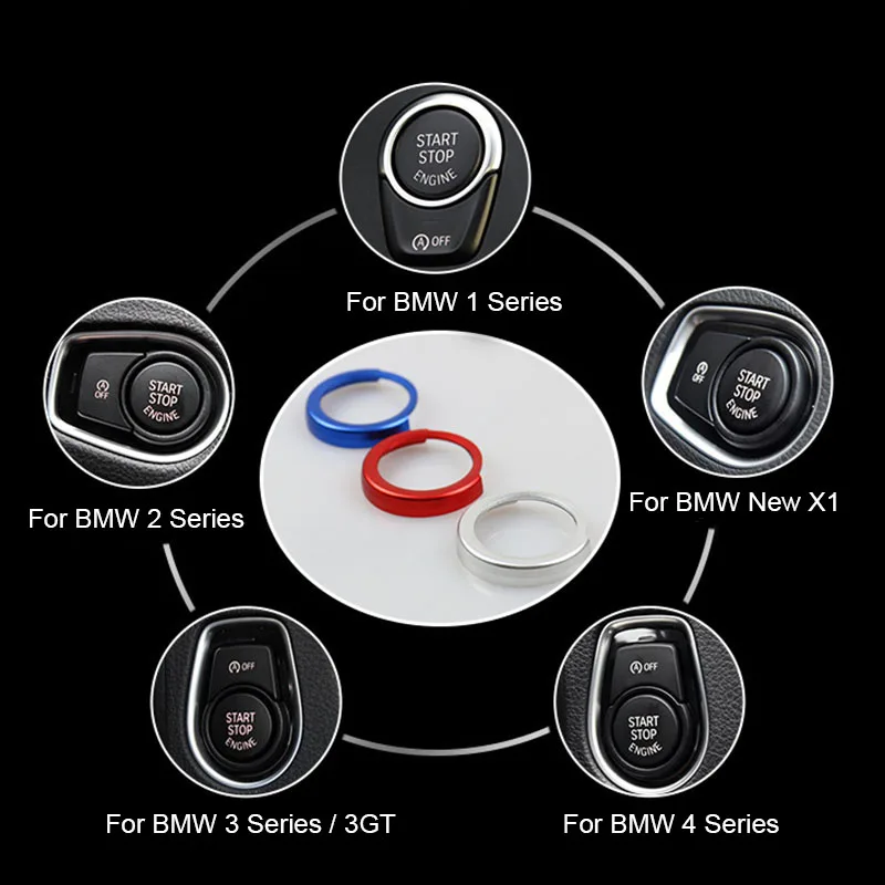Car Ignition Keyhole Ring Sticker Engine Start Button Ring Decoration ...