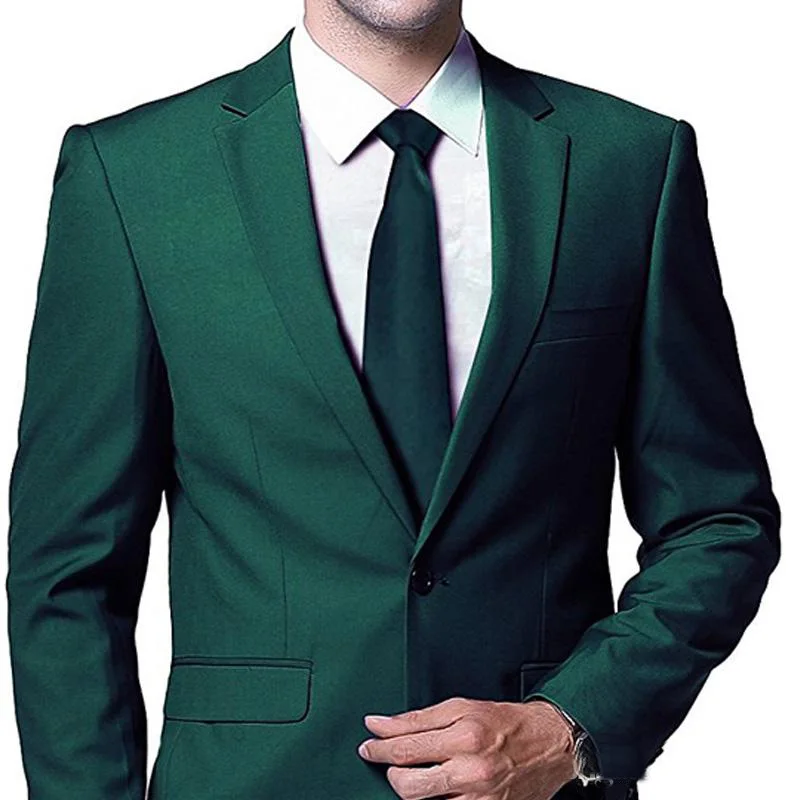 Trajes de fiesta de noche para hombre, traje verde oscuro para boda ...