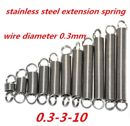 50pcs/lot Stainless steel helical spring,high extension spring,long ...