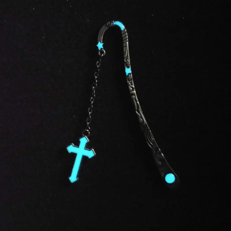 Luminous Cross Bookmarks Retro Glowing Exquisite Metal Sun and Moon ...
