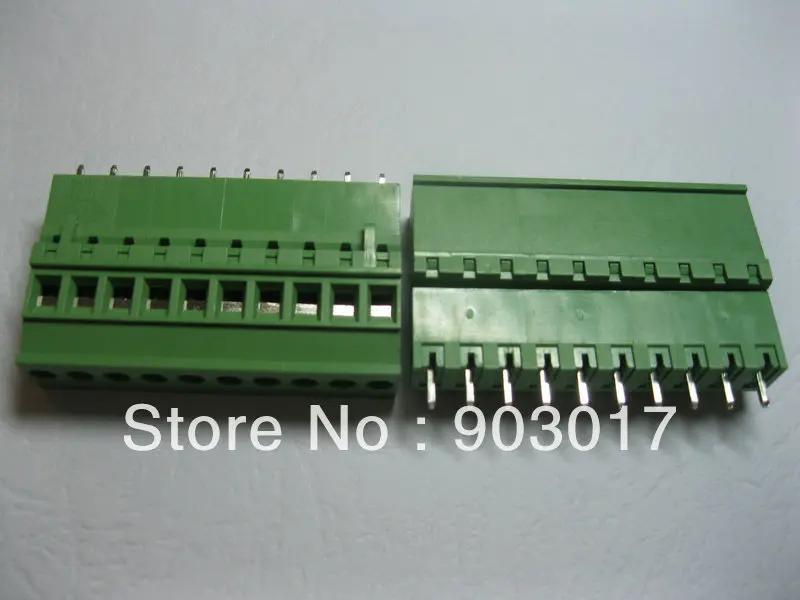 30 Pcs Per Lot 5.08A 5.08mm Straight 10 pin Screw Terminal Block ...