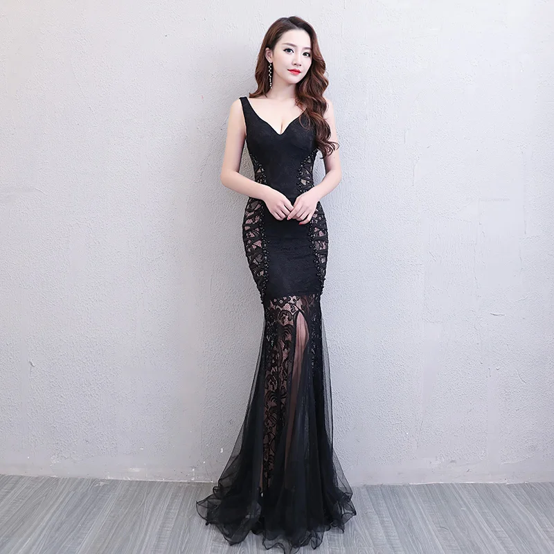 Floor Length Full manual Gauzy Sexy Star full Prom Evening dresses 2018 ...