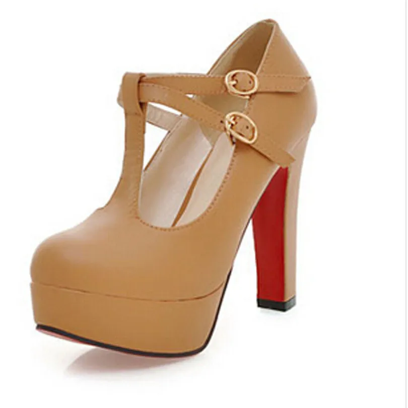 ENMAYES 5 color Big Size 34 43 Fashion Women Pumps T Straps Summer ...