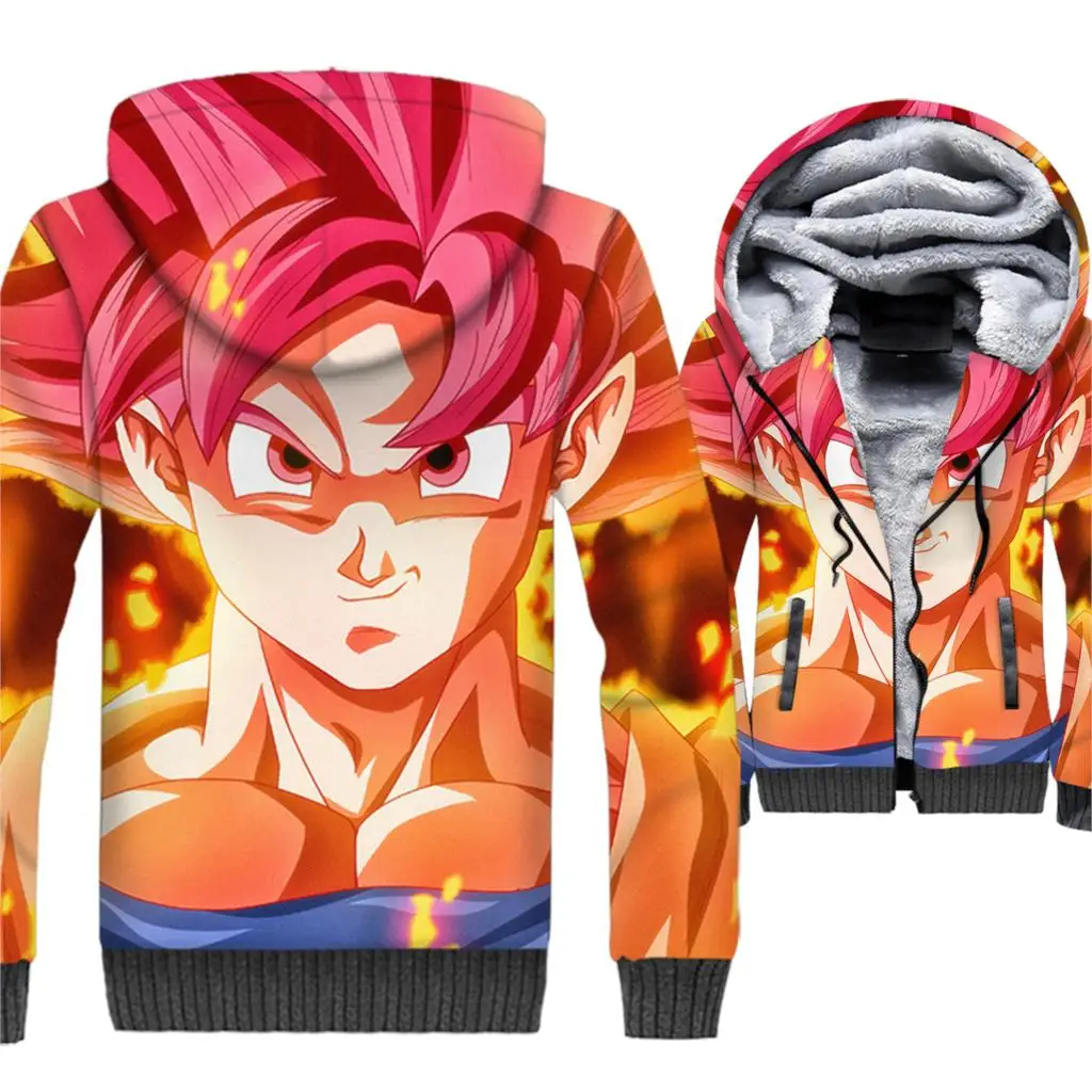 3D print swag coats Dragon Ball super Saiyan rib sleeve male harajuku ...