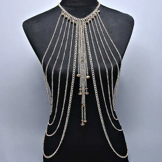 Body Chain Harness Bikini Belly Beach Jewelry Bead Tassel G|bikini ...