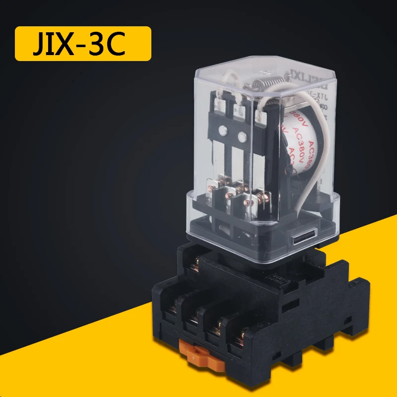 YOLO 1 piece AC380V red copper Coil Mini Relay 11 pins with round relay ...