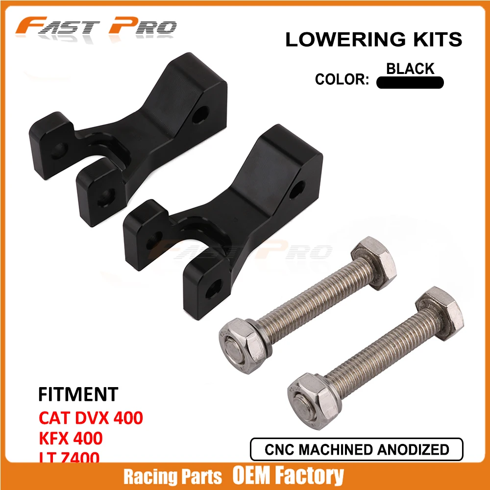 Motorcycle Aluminum Black Front Lowering Adapter Kit Adjustable For CAT ...
