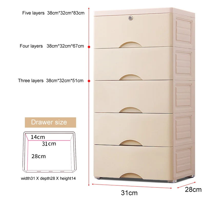 1pc Plastic Storage Cabinet, Household Bedroom Drawer, 43% OFF