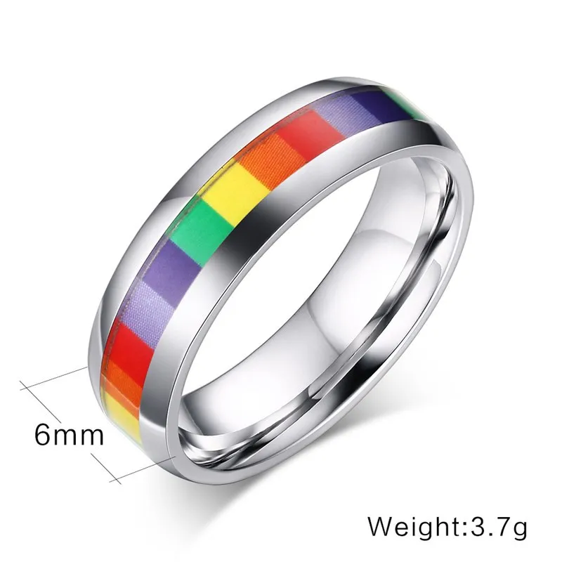 Rainbow Pride Silver Plated Ring For LGBT Couples - Queerks™