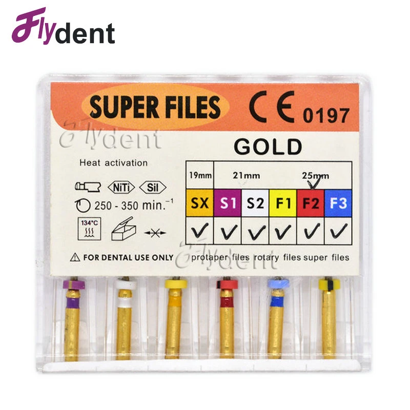 Flydent Dental Endo Rotary Files Golden For Root Canal Preparation ...
