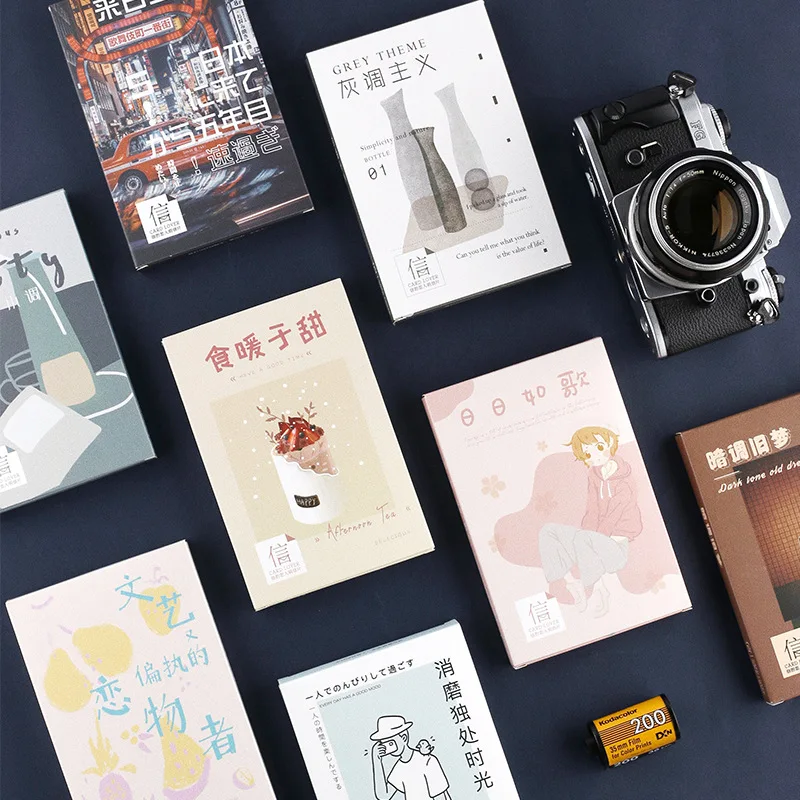 30 Sheets/Set Melodious Ditty Grey Theme Postcard Greeting Card Message ...