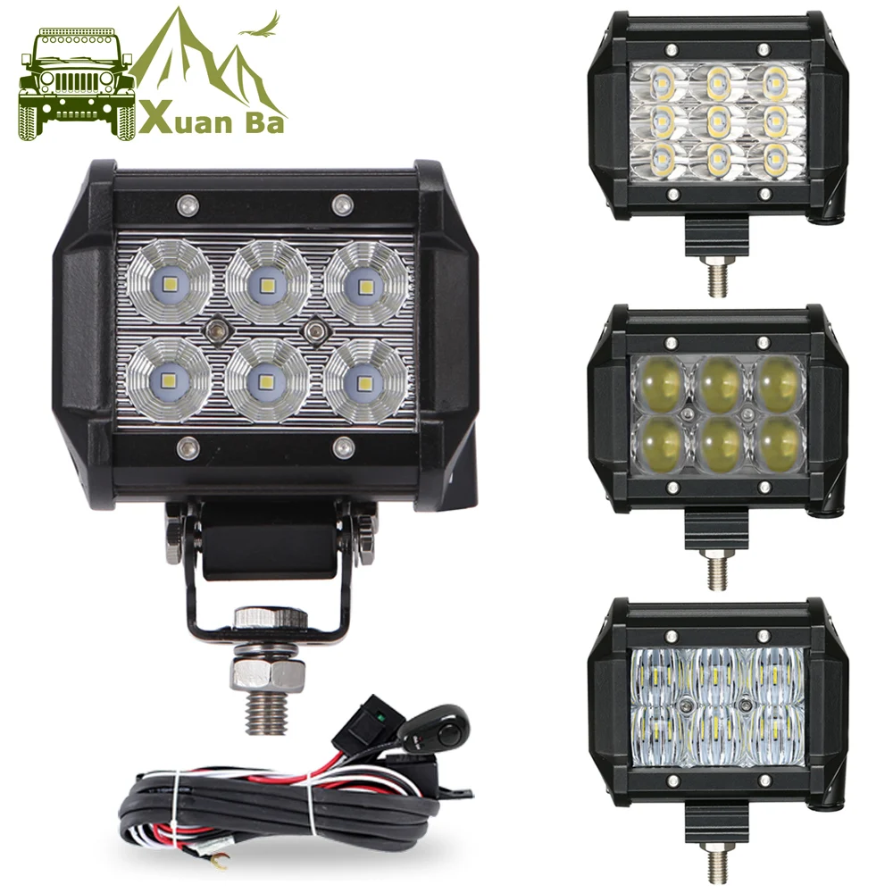 Xuanba 2Pcs 4 Inch 4D 5D 30W Led Light Bar Led Bar Offroad 12V 27W Car ...