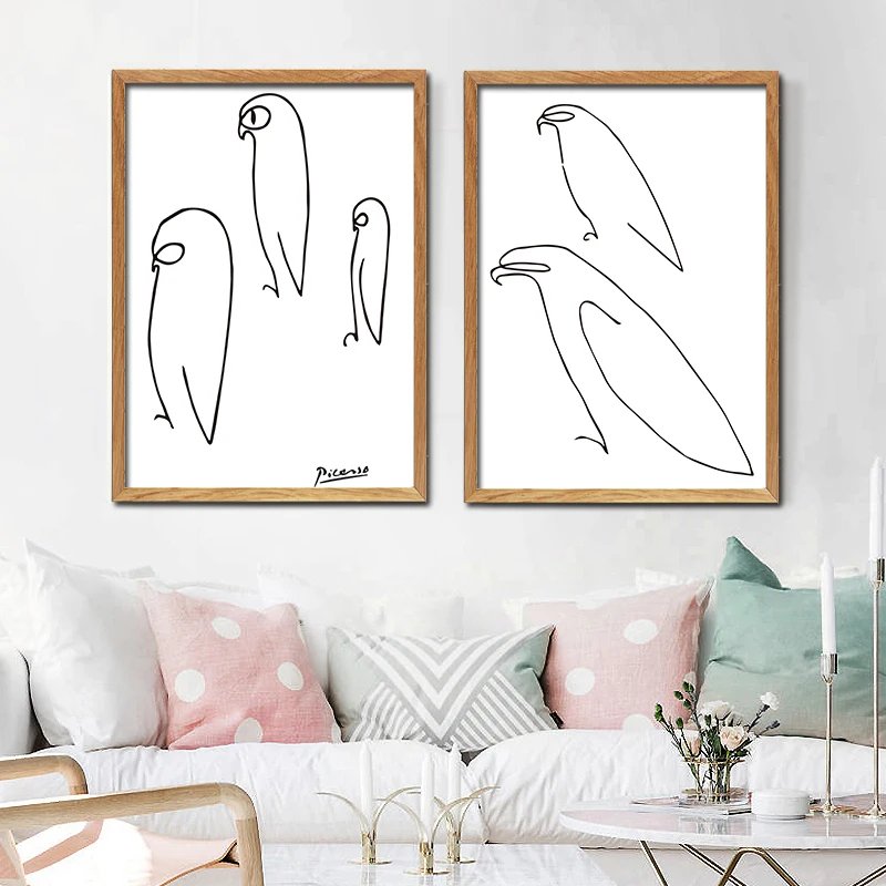Birds Picasso Famous Ar Abstract Animal Posters Wall Art Canvas Prints ...