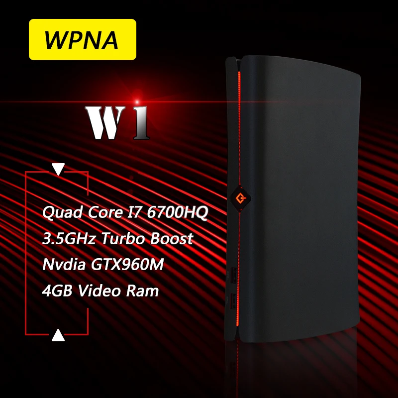 WPNA Nettop W1 intel quad core I7 6700HQ GTX960M 4GB Video Ram 8GB DDR4 256GB SSD WIFI game mini ...