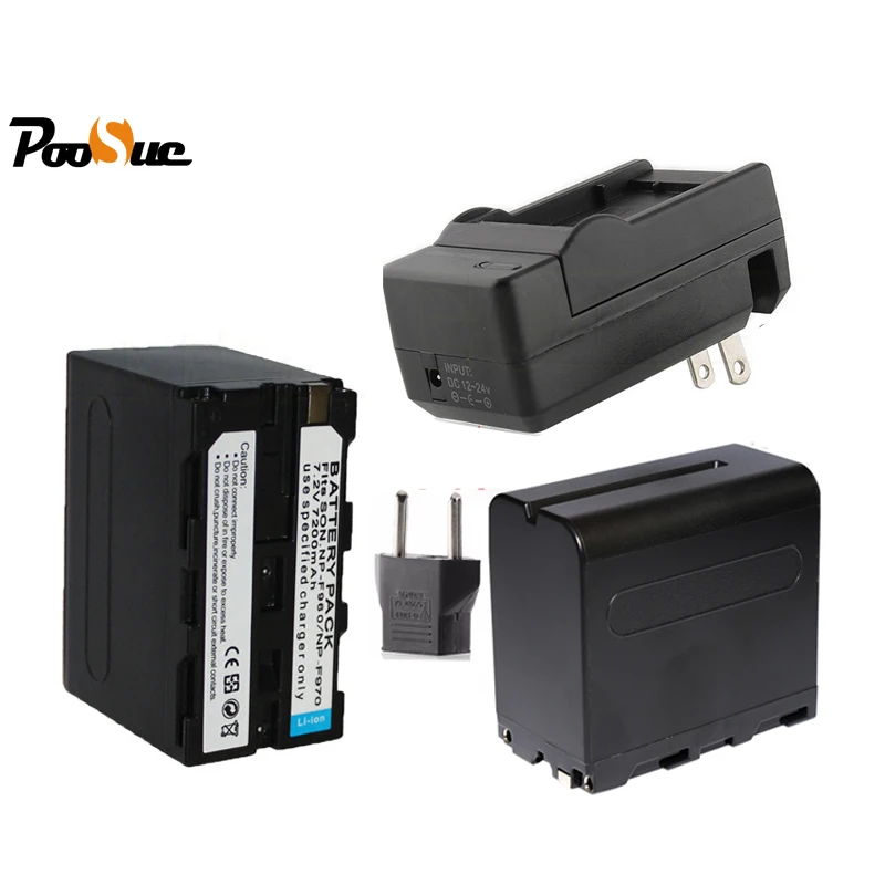 2Pcs 7200mAh NP F960 F970 Battery NP F970 NP F970+Charger For DCR ...