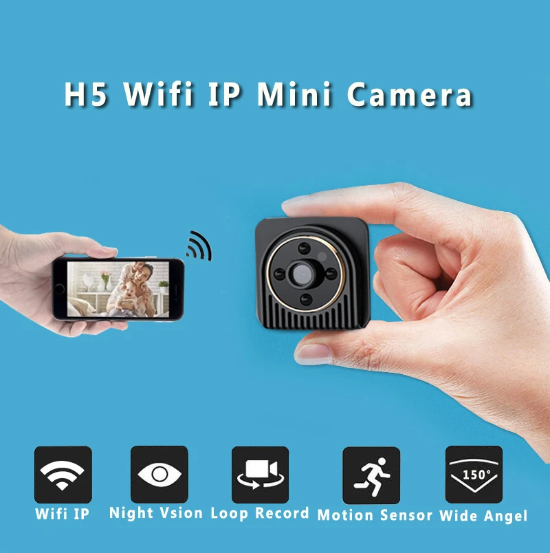 H5 Mini Kamera Wifi Bezprzewodowa Kamera IP 720 P HD Ciała Czujnik ...