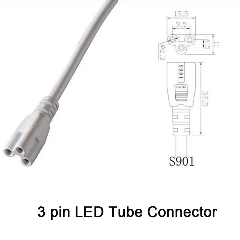 Integrated LED tube light 3 pin LED tube connector 30pcs T8 T5 ...