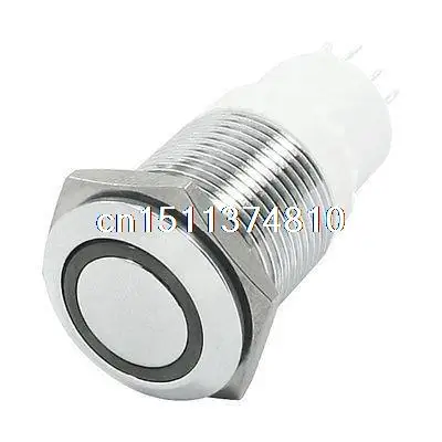 16mm 24V Red Angle Eye LED Light SPDT Metal Momentary Push Button ...