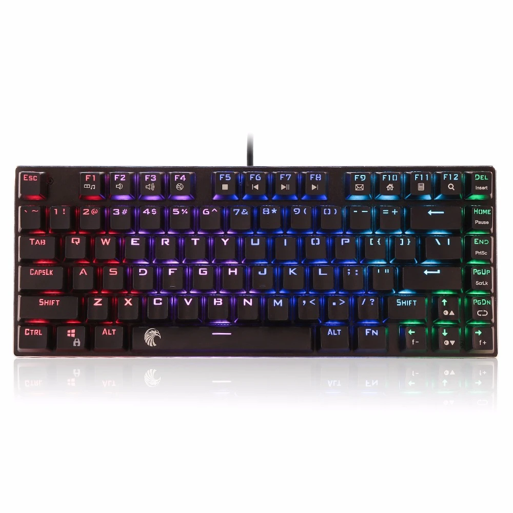 TKL Mechanical Keyboard 81 keys RGB LED Backlit Aluminum Gaming ...