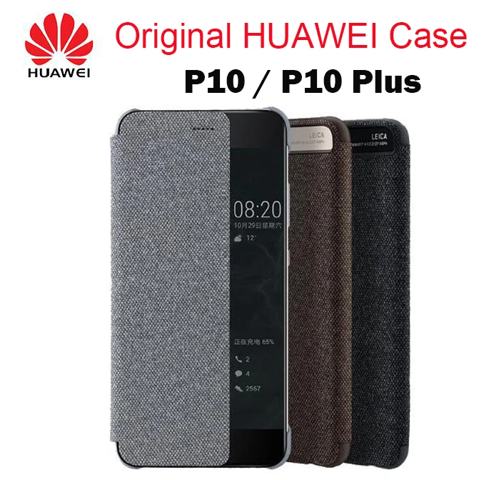 100% Original Huawei P10 Case Official Smart View Window Canvas Leather ...