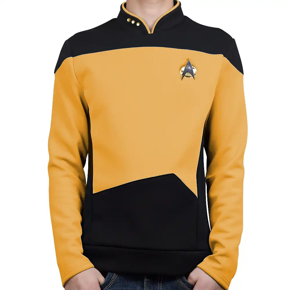 Star Trek TNG The Next Generation Shirt Uniform Cosplay Costume For Men ...