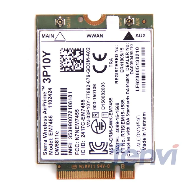 Sierra EM7455 DW5811e 4G LTE WWAN Card Module GOBI6000, 60% OFF