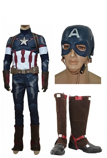 Captain America Steve Rogers Cosplay Costume Full Set For Men ...