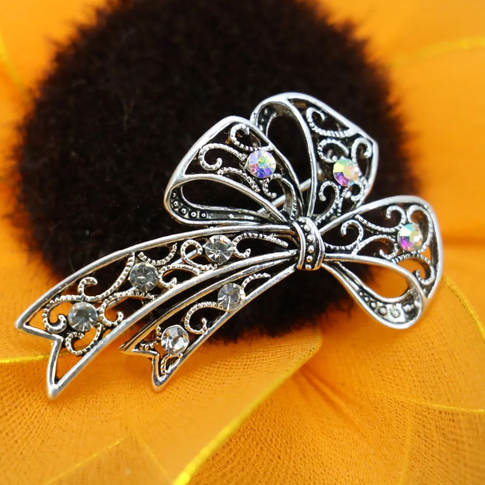 Glisten Bowknot Jewelry Making Accessories Rhinestone Brooch Breastpin