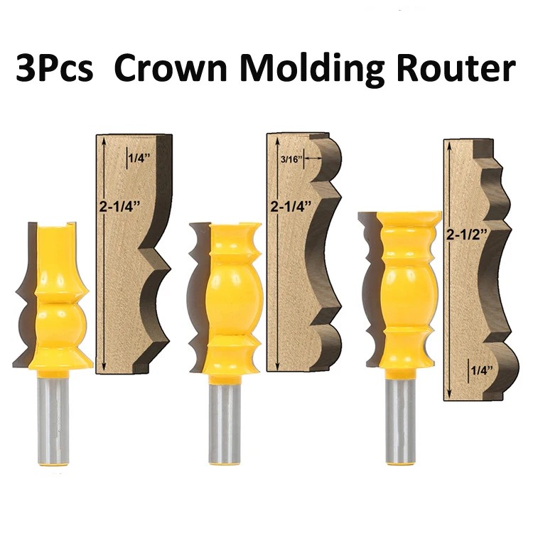 Woodworking Cutter Bits Crown Molding Router Bit 1/2-inch Shank Wood ...