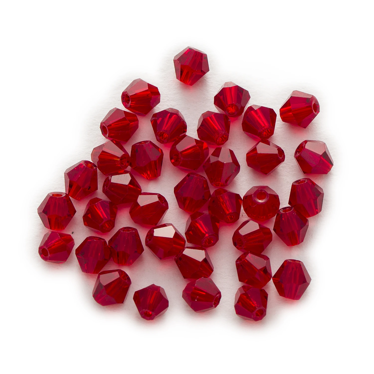 50 Piece Dark Red Crystal Glass Cut&Faceted Bicone Faceted Beads ...