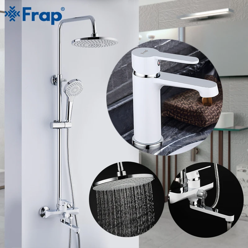 Frap белые смесители для душа, смеситель для ванной комнаты, смеситель для раковины, кран для ...