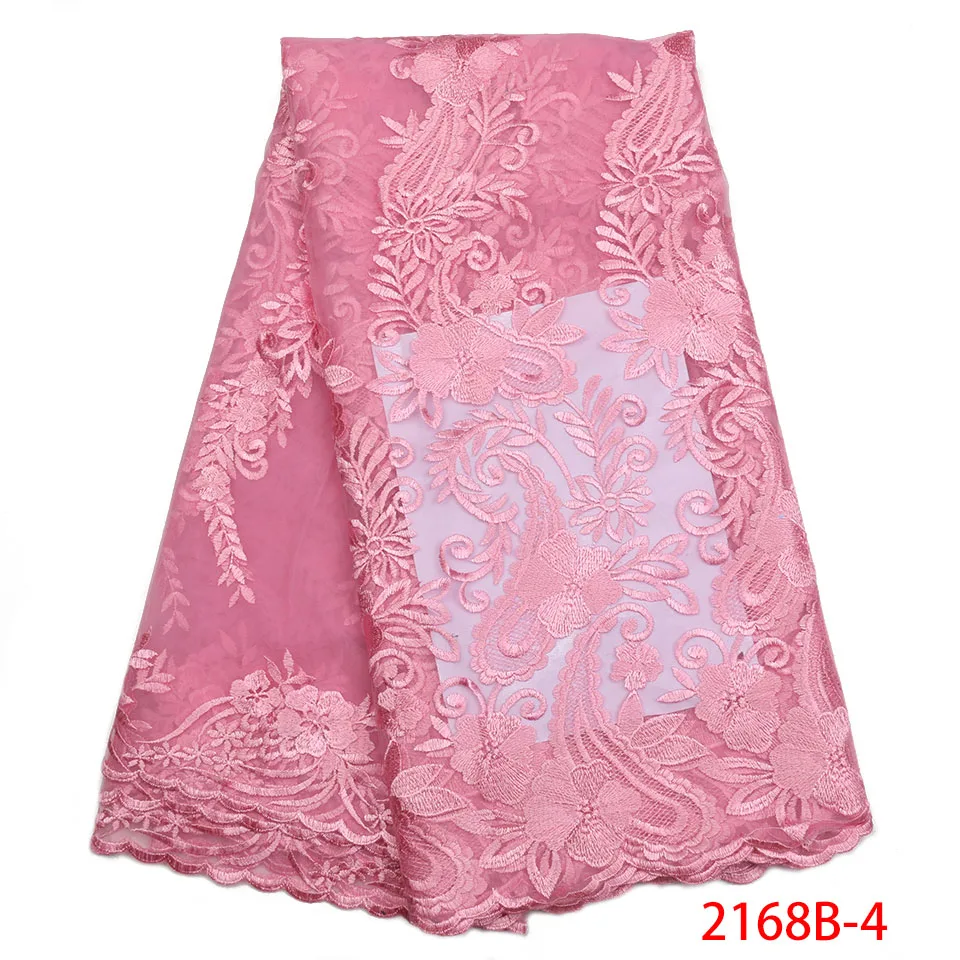 Best Sell 2018 Latest Nigerian Laces Fabrics Pink High Quality African ...