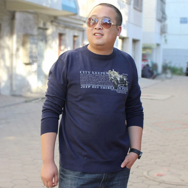 Ultralarge men's clothing fat man sweater fat o neck sweater plus size ...