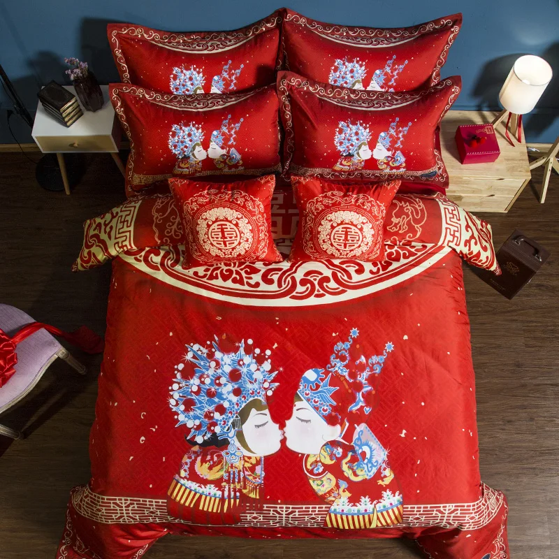 Buy Luxury Oriental Wedding Bedding Sets Red Royal