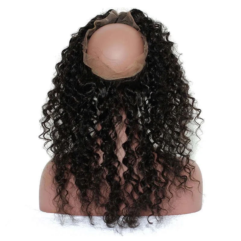 Deep Wave 360 Lace Frontal Closure Pre Plucked With Baby Hair Brazilian ...