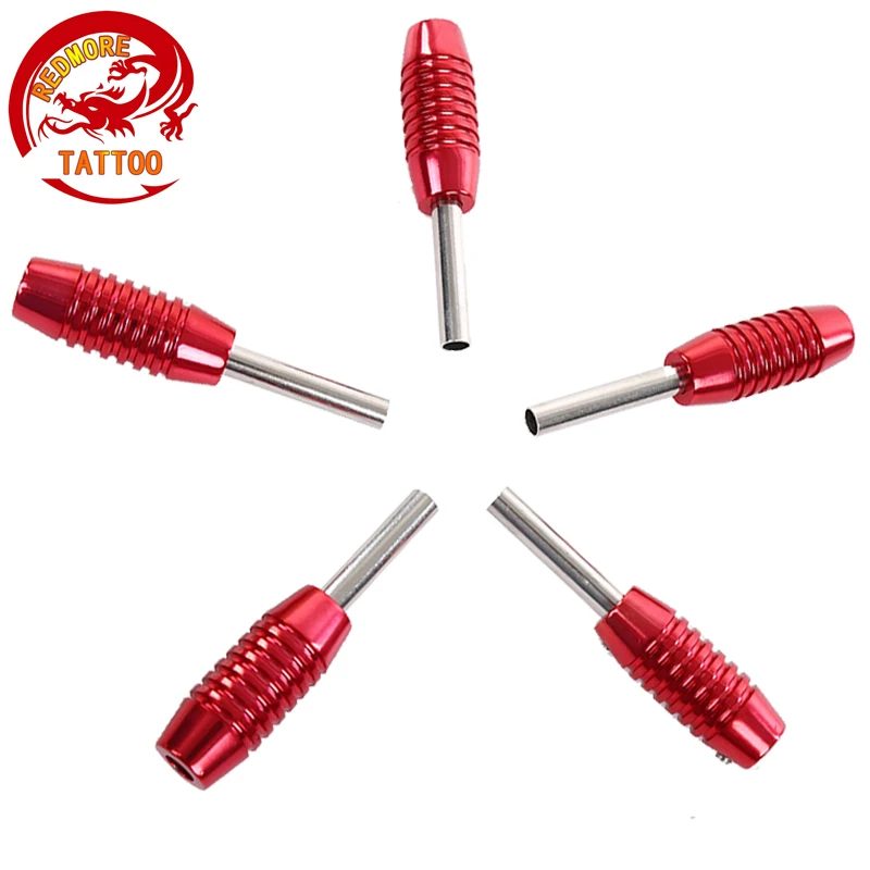 High Polished 5pcs Red Color Pro Aluminum Alloy Tattoo Machine Grips ...