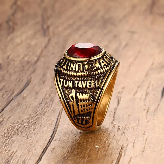 18K Gold Plated United States Army Military Ring