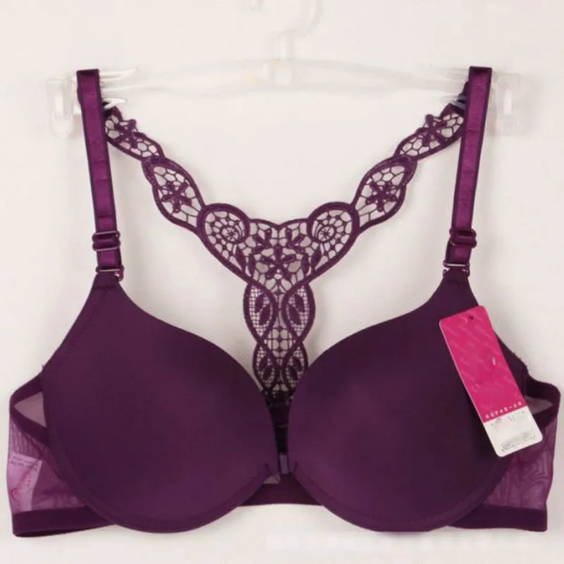 2018 Womens Sexy Front Closure Lace Racer Back Push Up Seamless Womens