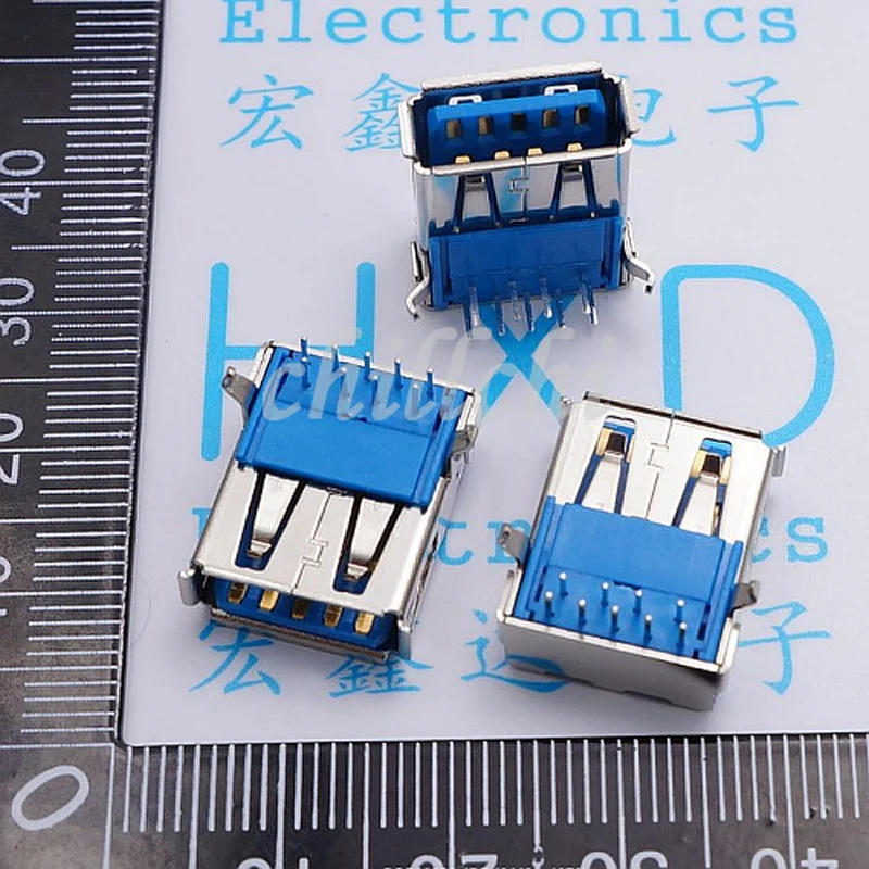 Bulk sale A type USB3.0 connector socket 3 USB3.0 interface AF blue USB ...