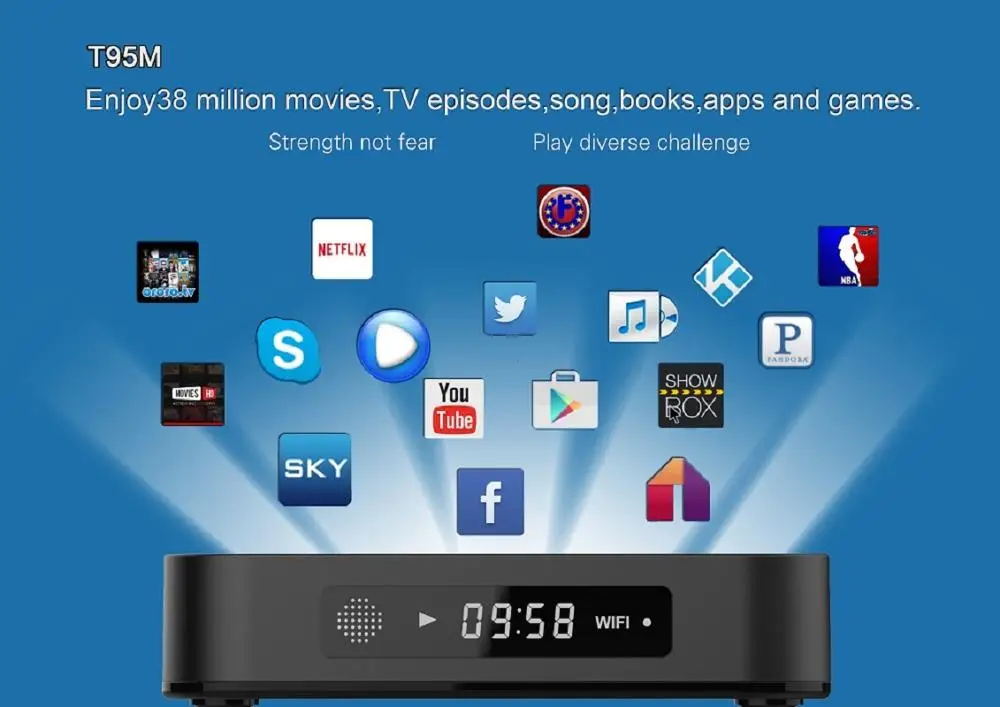 T95M Android 7,1 tv Box 1 ГБ DDR4 ram 8 ГБ EMMC rom WiFi 2,4G Smart tv ...