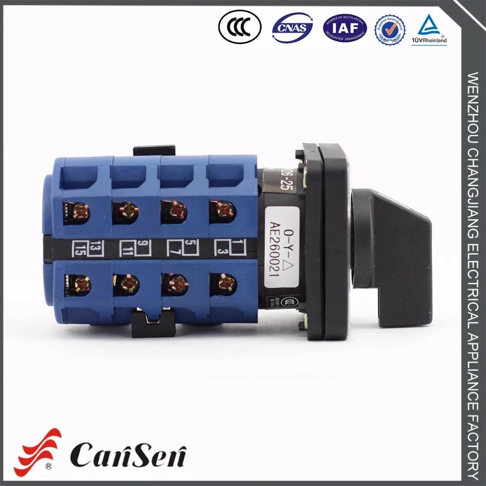 CANSEN LW26-20 20A Cam Switch AC 440V Ui 690V 3 position Star-delta 16 ...