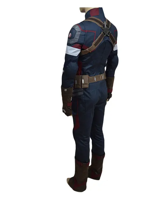 Captain America Steve Rogers Uniform Outfit Cosplay Costume For Men ...