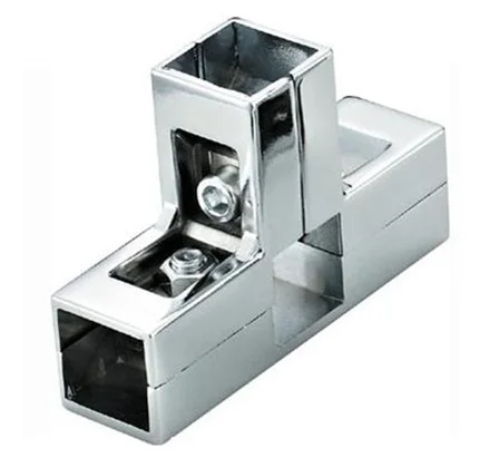 6PCS/LOT 4 way 25 * 25mm square tube clamp pipe clamp chrome aluminum ...