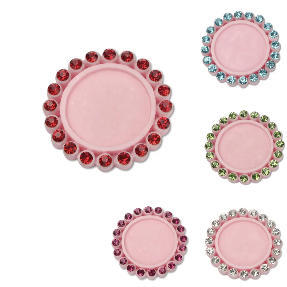 Mixed 10pcs/lot Pink Base Resin Rhinestone Tray Cabochon Pendant ...