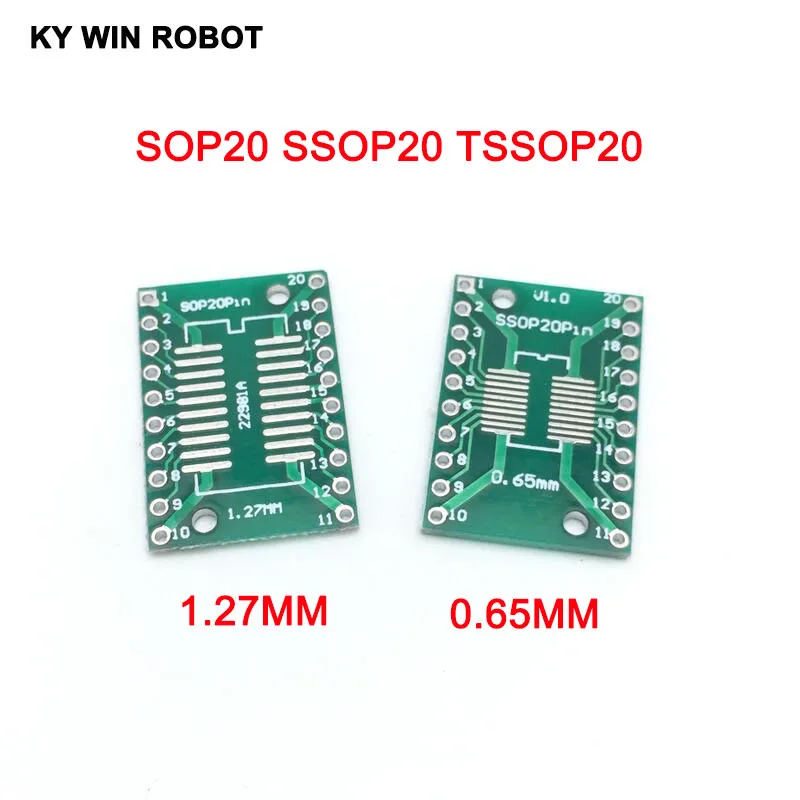 10pcs SOP20 SSOP20 TSSOP20 to DIP20 Pinboard SMD To DIP Adapter 0.65mm ...