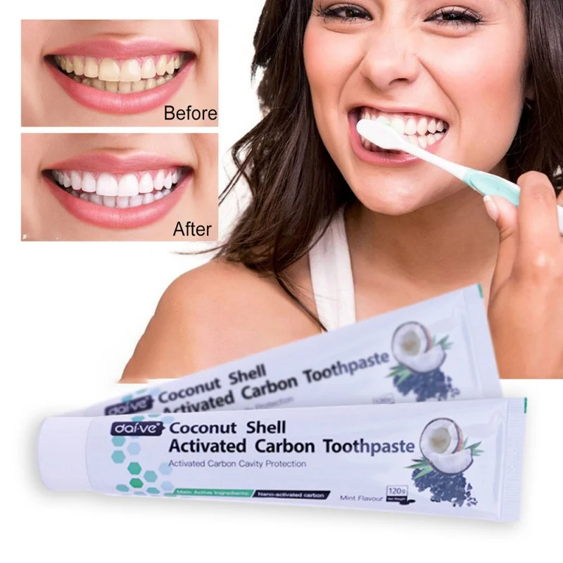 Natural Coconut Shell Activated Carbon Toothpaste Dental Oral Hygiene ...
