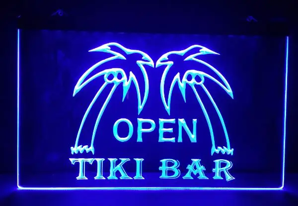 B 176 Tiki Bar Open Beer Bar Pub Club 3d Signs Led Neon Light Sign