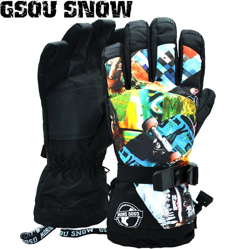 2018 GSOU SNOW winter gloves men snowboard ski gloves skiing guantes ...