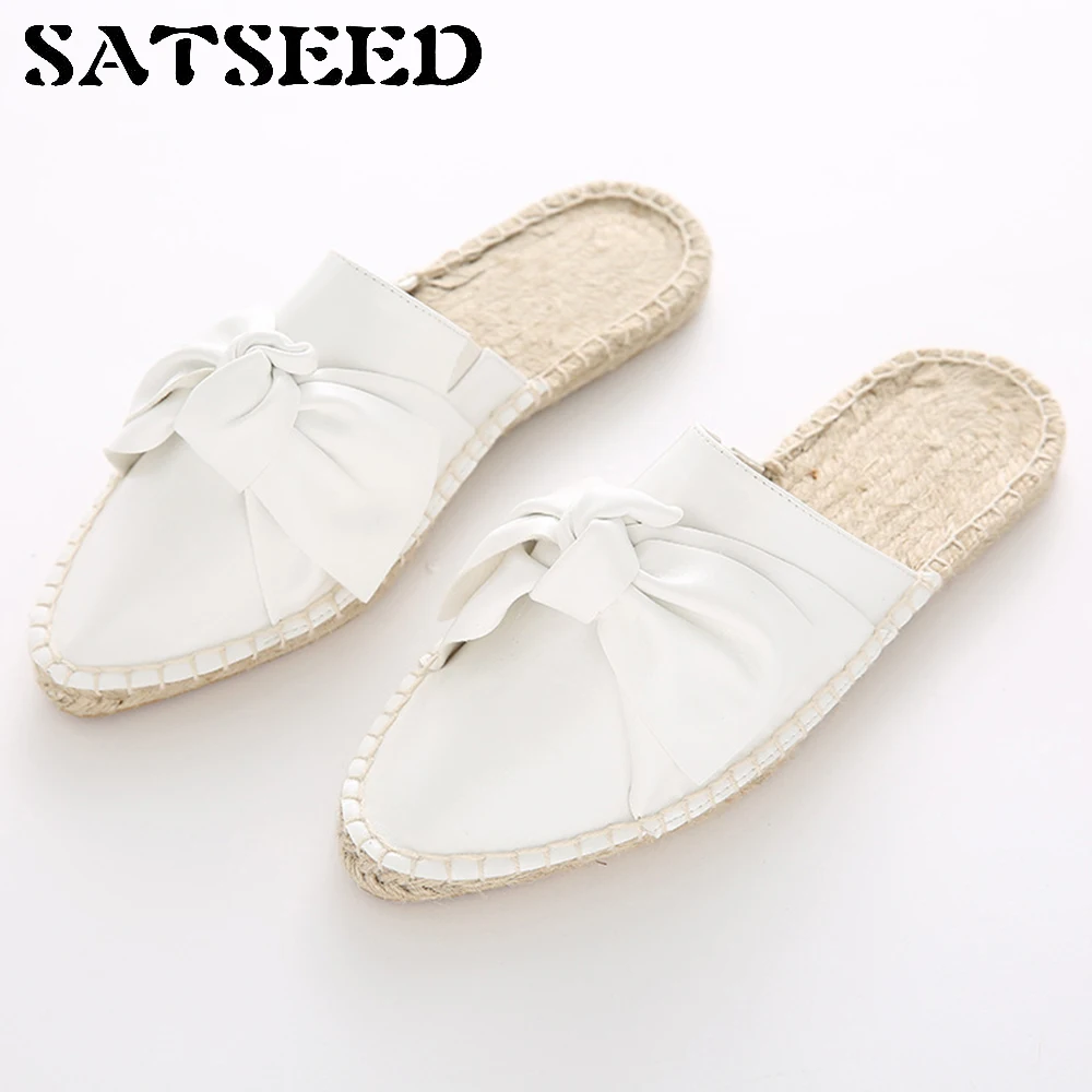 Europe And United States 2019 Girln Spring Butterfly Knot Muller Shoes ...