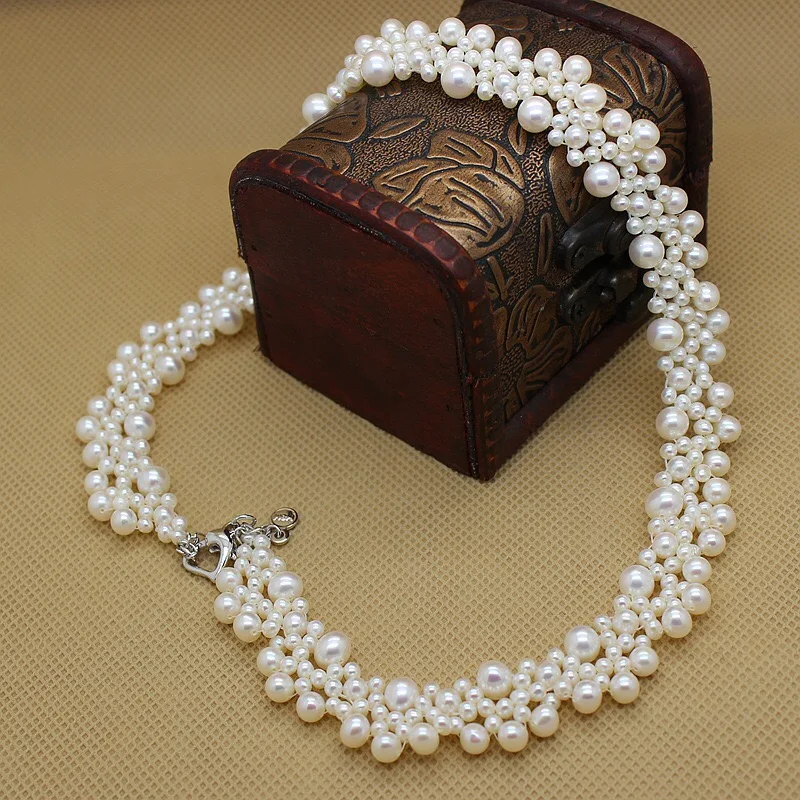 Colar de pérola de água doce na moda, colar para festa, casamento, joia ...